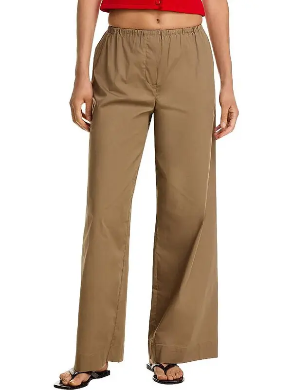 Staud Wide Leg Pull-on Pants - Taupe