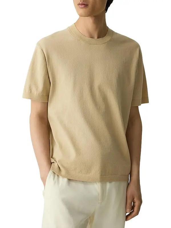 Theory Relaxed Fit Short Sleeve Sweater - Chino