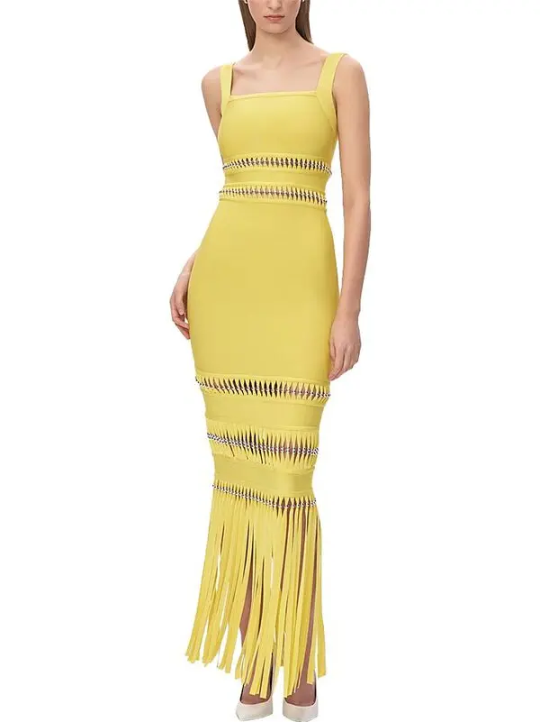 Herve Leger Ines Gown - Citron