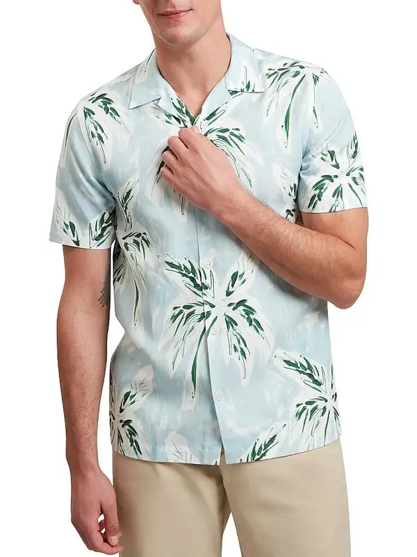 Ted Baker London Boche Relaxed Fit Tropical Palm Tree Shirt - Green