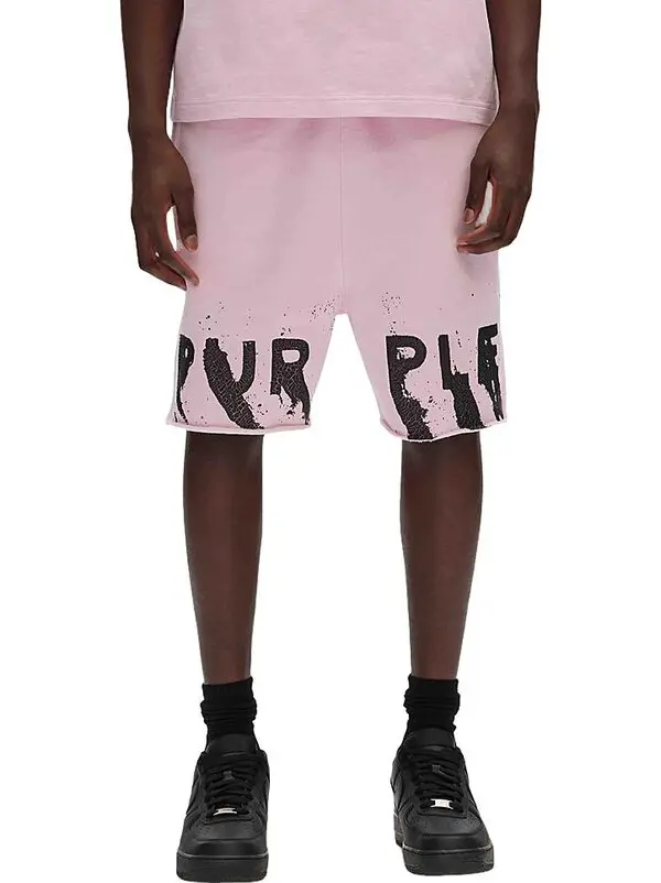 PURPLE BRAND Relaxed Fit Fleece Shorts - Pink
