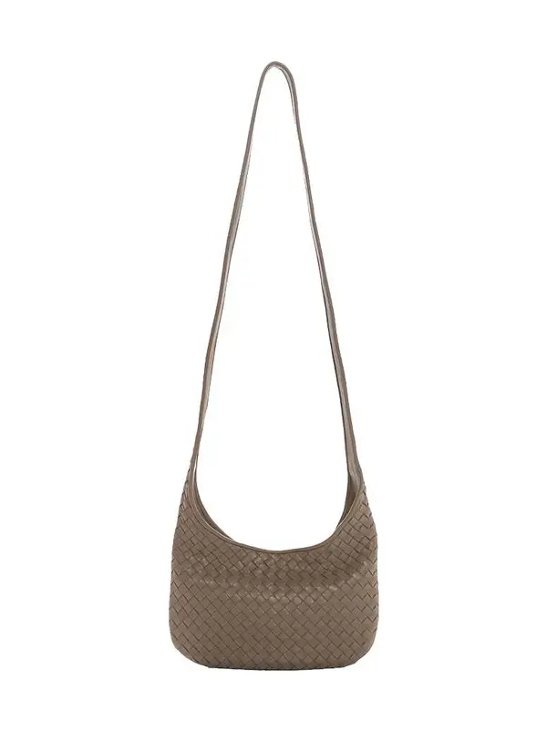 Bottega Veneta Intrecciato Leather Crossbody Bag - Stone