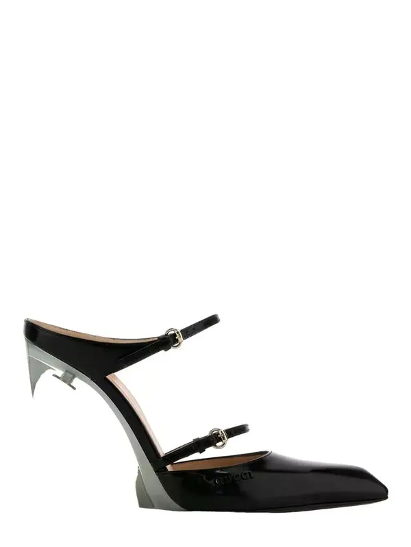 Gucci 110mm Transparent Heel Mules - Black