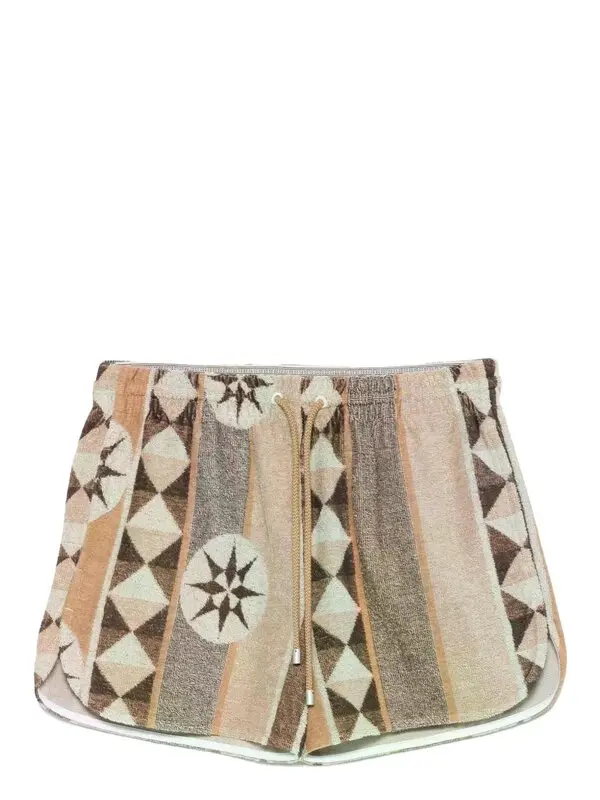 Loewe Abstract-print Shorts - Neutrals