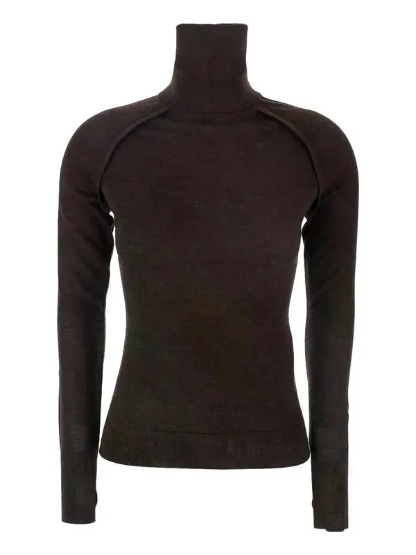 Victoria Beckham High-neck Jumper - Brown