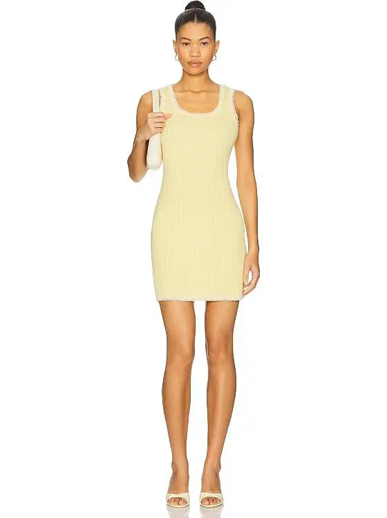 Minkpink Amy Knit Mini Dress - Lemon