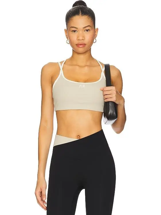 P.E Nation Terrace Sports Bra In Taupe - Biscuit