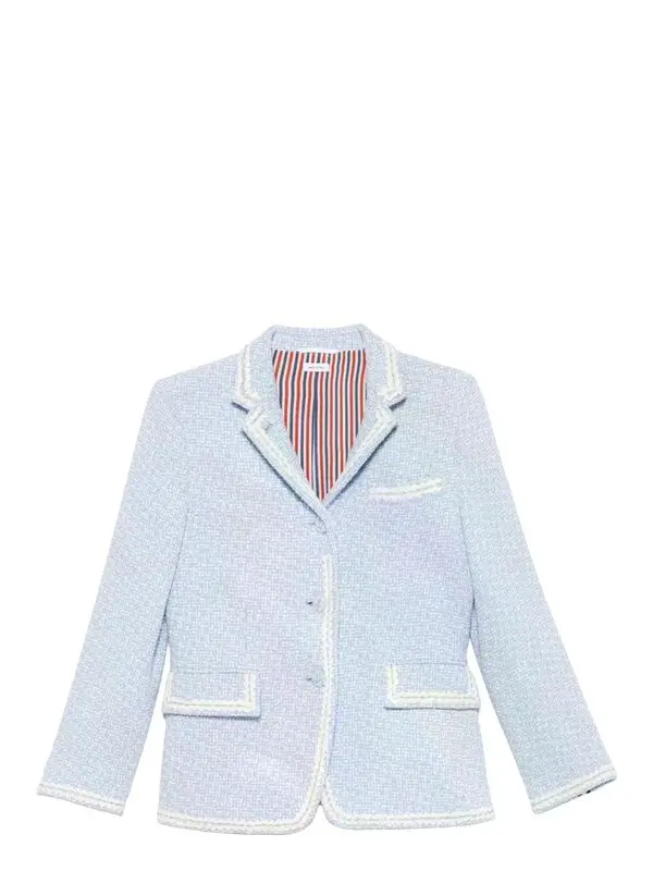 Thom Browne Solid Tweed Blazer - Blue
