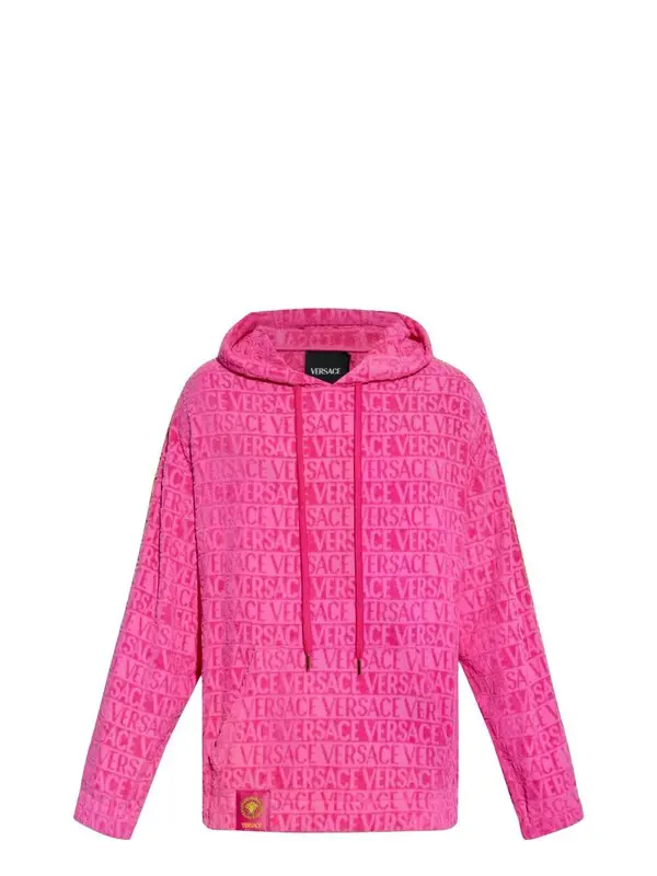 Versace Logo-jacquard Hoodie - Pink
