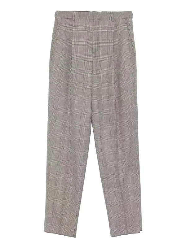 Saint Laurent Prince Of Wales Checked Trousers - Brown