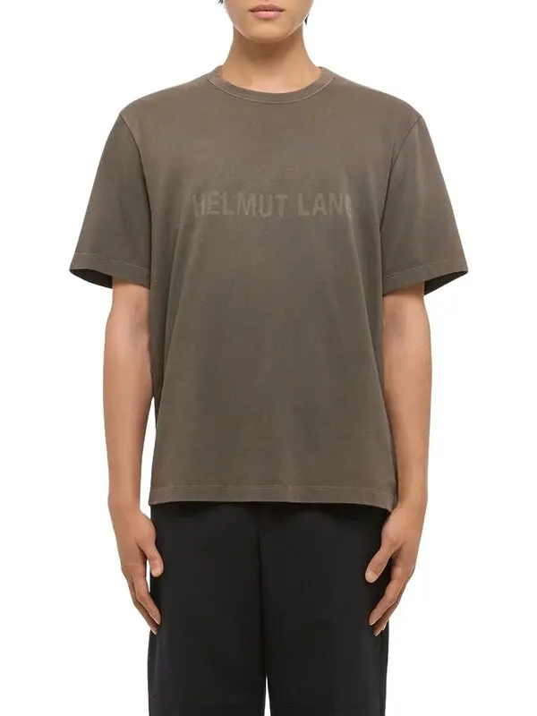 Helmut Lang Corduroy Logo Cotton T-shirt - Moss - F03