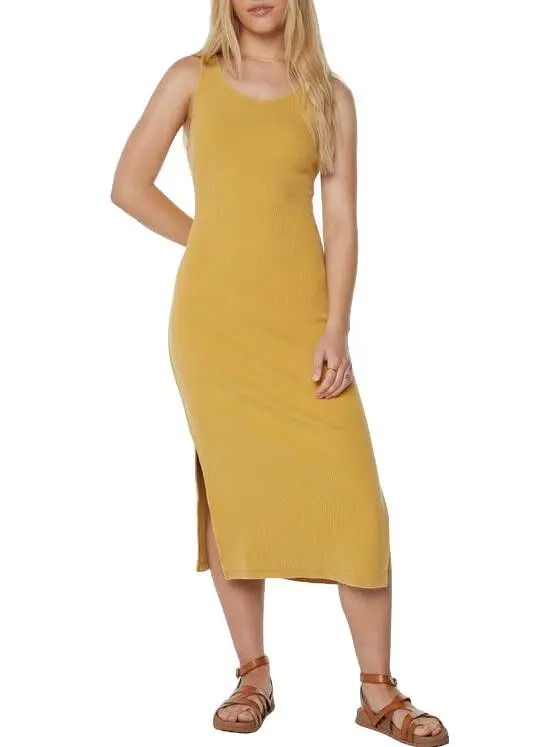 Roxy City Lights Tank Midi Dress - Amber Gold