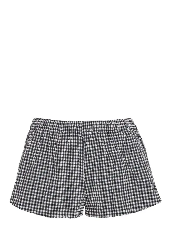 Hunza G Gingham Runner Shorts - Black
