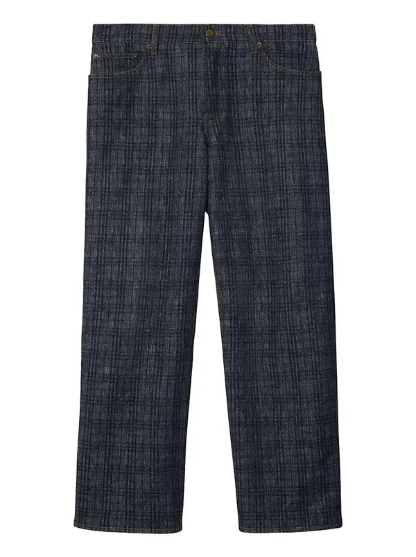 Burberry Denim Check Five-pocket Pants - Indigo Ip Check