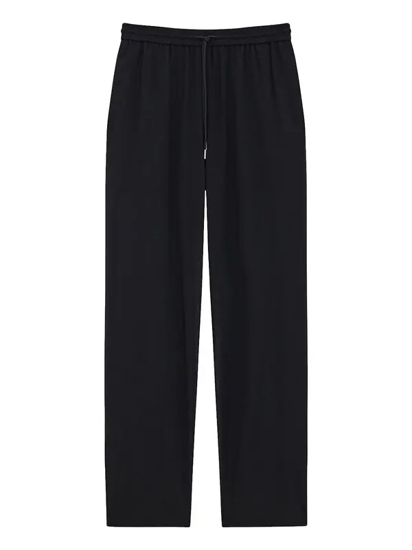Theory Drawstring Wide Leg Pants - Black