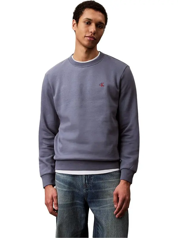 Calvin Klein Archive Logo Fleece Crewneck Sweatshirt - Grisaille