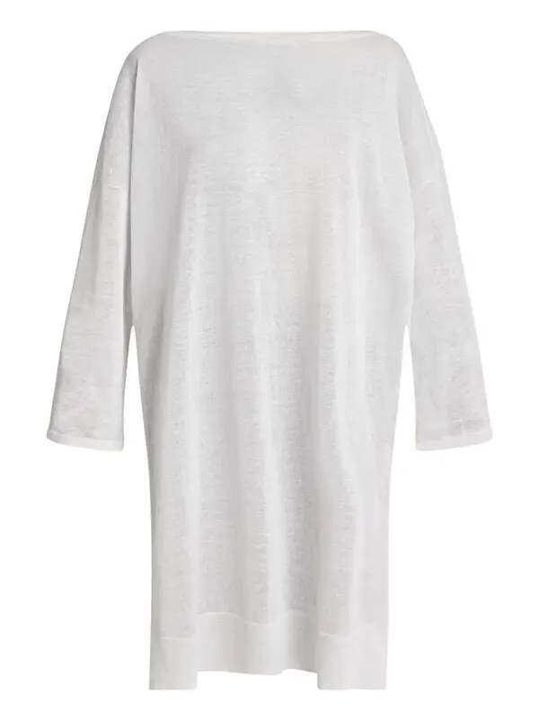 Alaïa Silk Linen Tunic Dress - White