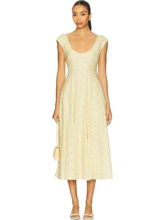 GUIZIO Leila Midi Dress - Honey Butter Print