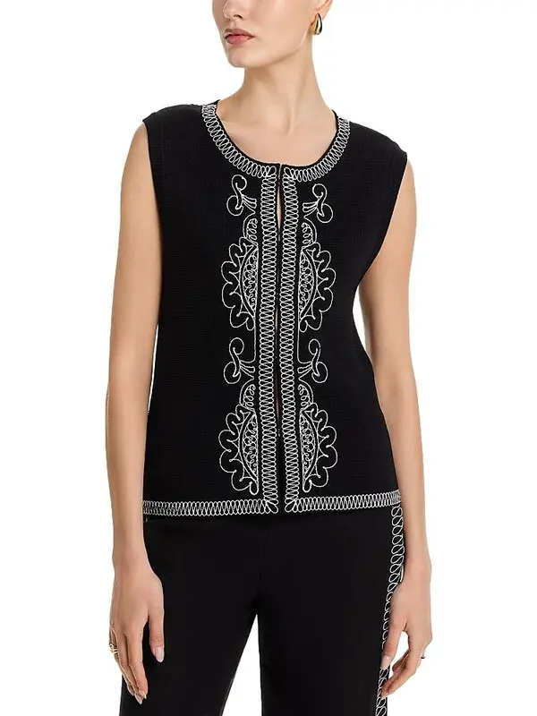Elie Tahari Cassia Top - Noir/white