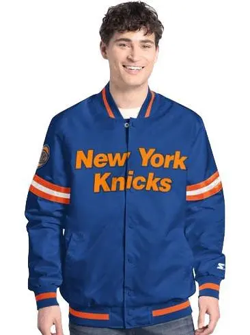 STARTER New York Knicks Scout Varsity Jacket - Blue