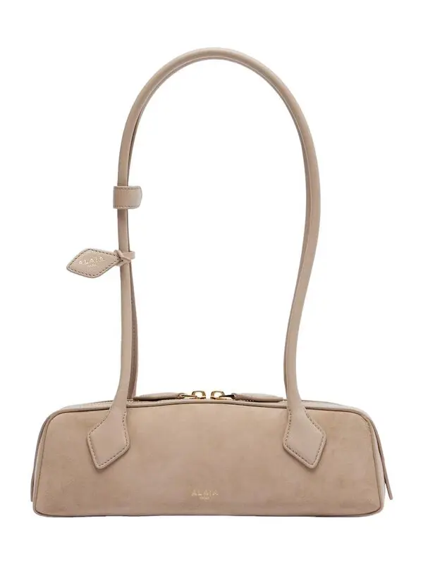 Alaïa Le Teckel Small Suede Shoulder Bag - Beige