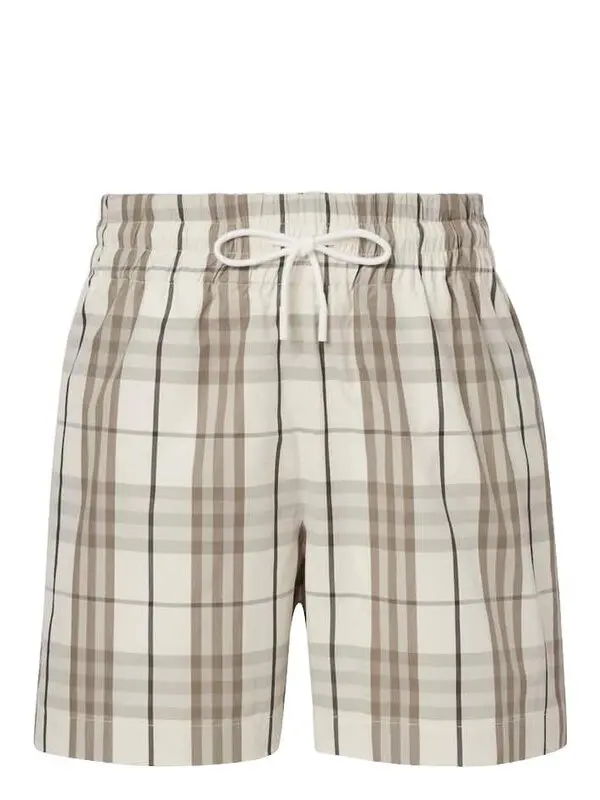 Burberry Check Cotton Shorts - Beige