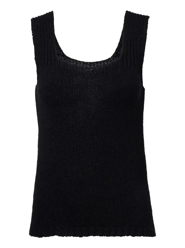 Khaite Wil Knitted Cotton Top - Black