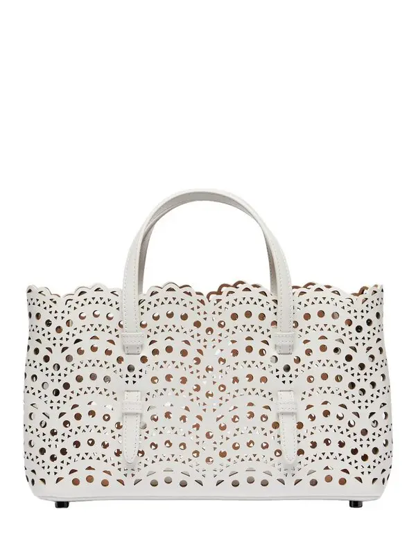 Alaïa Mina 25 Vienne Wave Leather Tote Bag - White