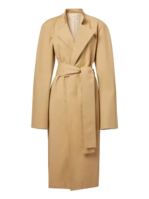 Khaite Lagden Cotton Gabardine Coat - Beige