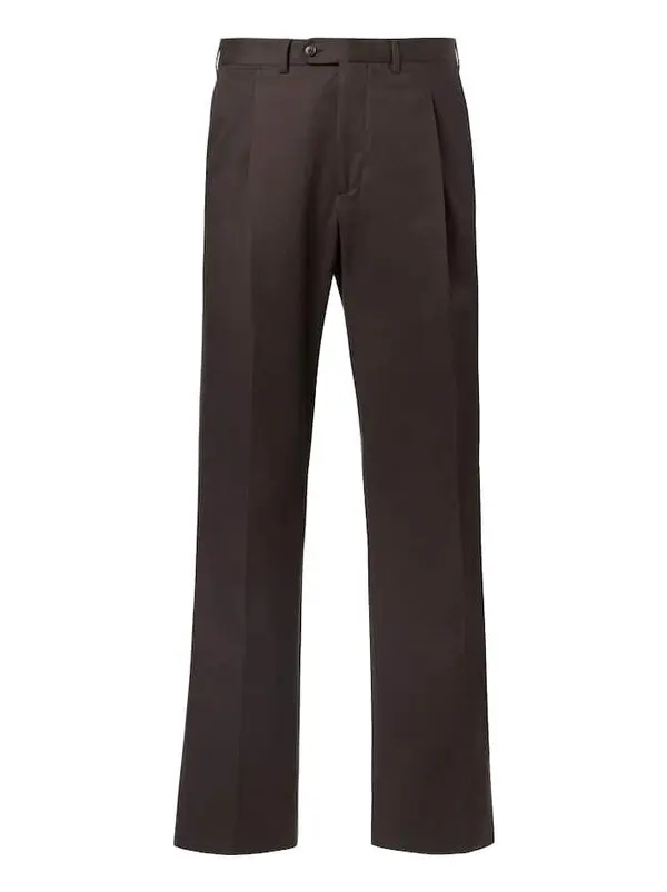 SAMAN AMEL Amo Cotton And Cashmere Straight Pants - Brown