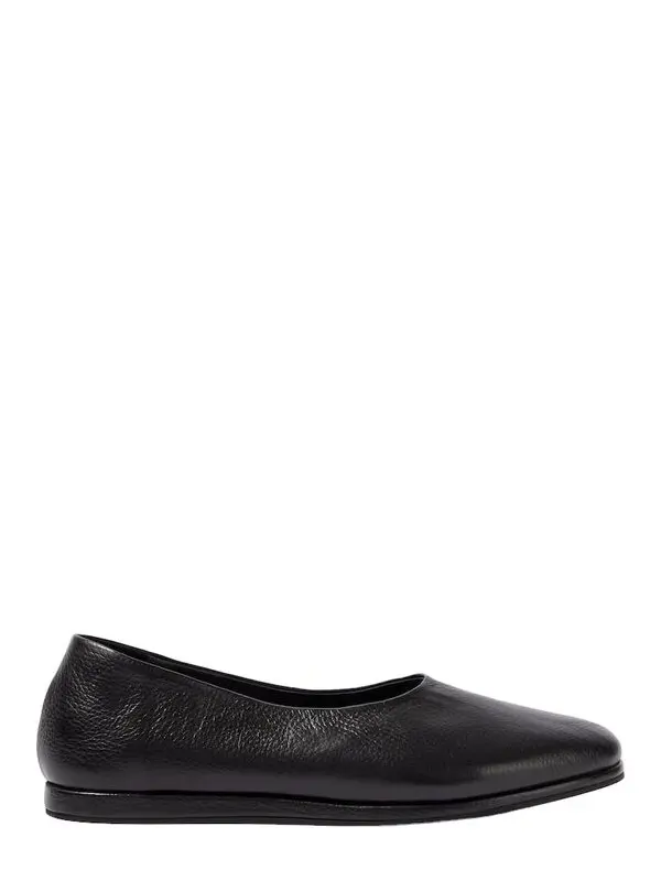 SAMAN AMEL City Leather Slip-on Shoes - Black