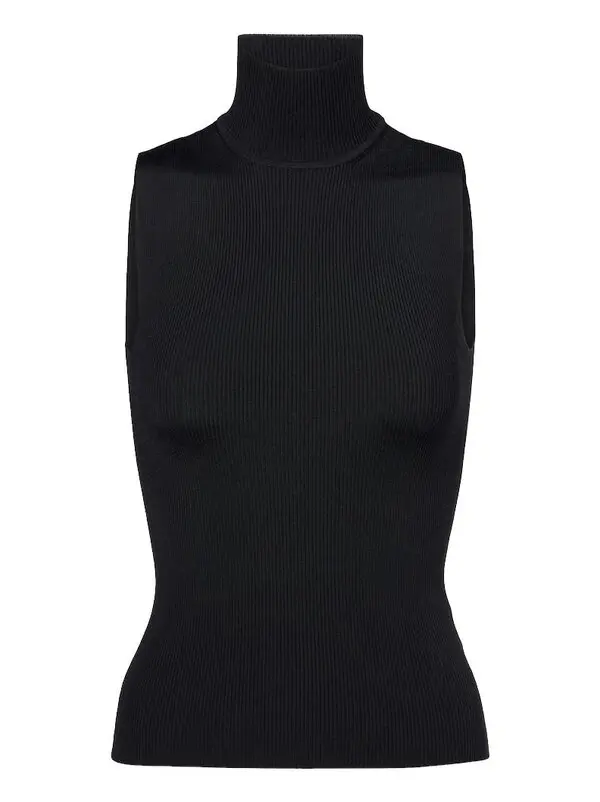 Khaite Benita Ribbed-knit Turtleneck Top - Black