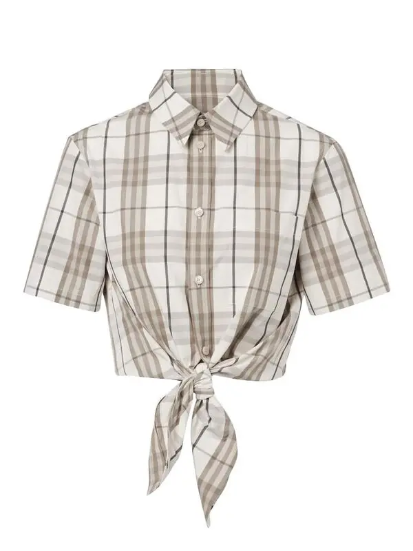 Burberry Check Cotton Shirt - Neutrals