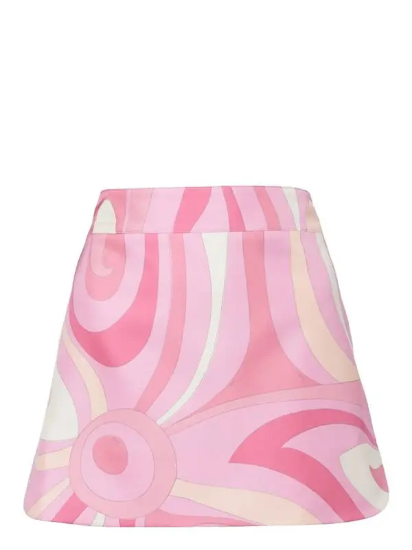 Emilio Pucci Marmo Silk Miniskirt - Pink