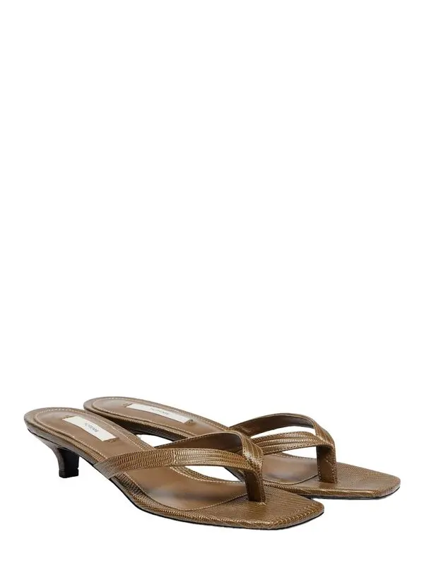 TOTEME Leather Thong Sandals - Brown