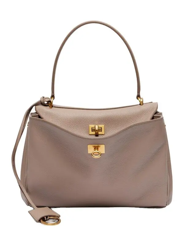 Balenciaga Rodeo Small Leather Shoulder Bag - Beige
