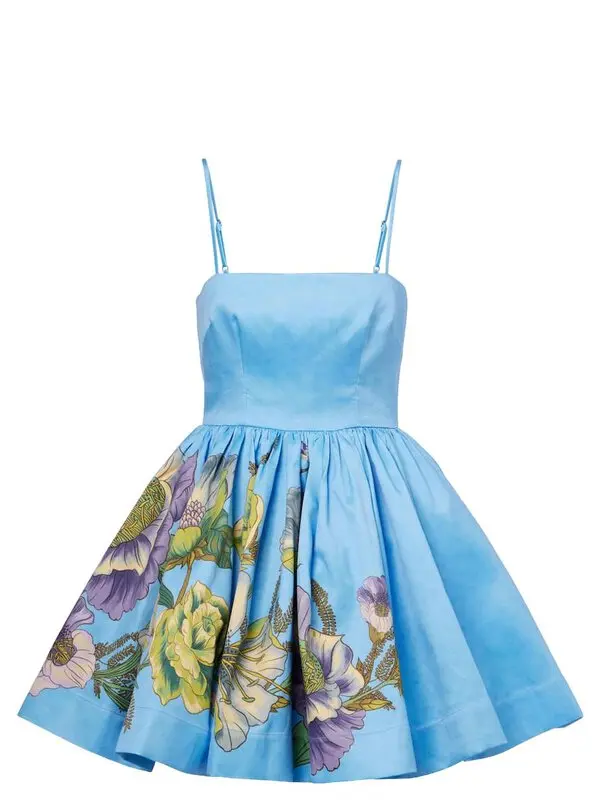 ALEMAIS Donata Floral Mini Dress - Blue