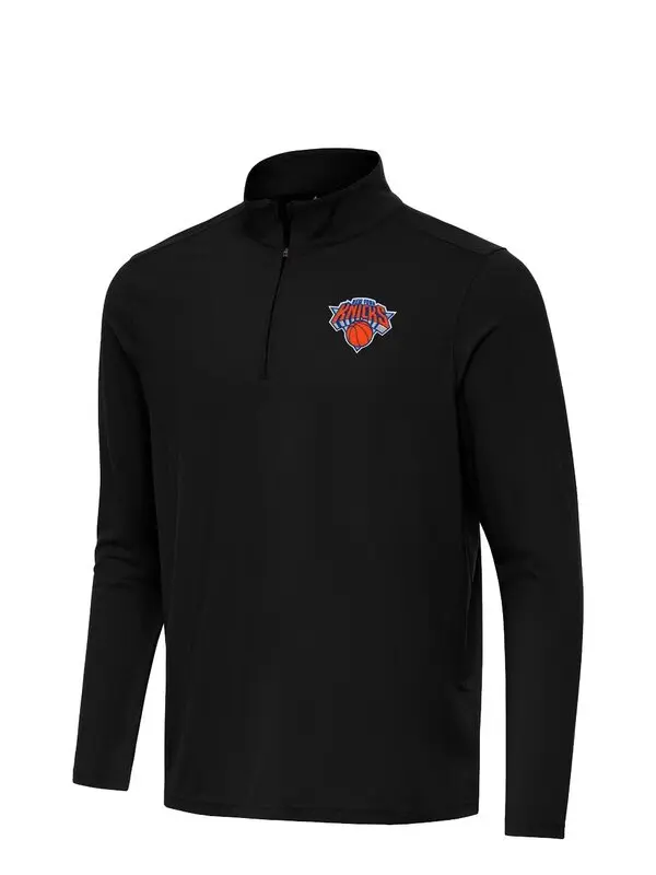 ANTIGUA New York Knicks Intent Quarter-zip Top - Black