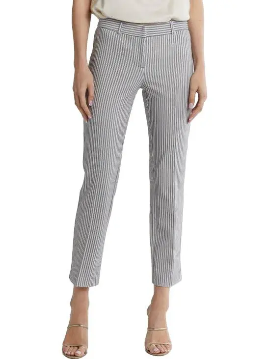 Amanda & Chelsea Chelsea Slim Straight Pants - Blue/white