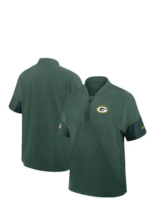 Nike Bay Packers Sideline Short Sleeve Quarter-zip Coach Jacket - Green