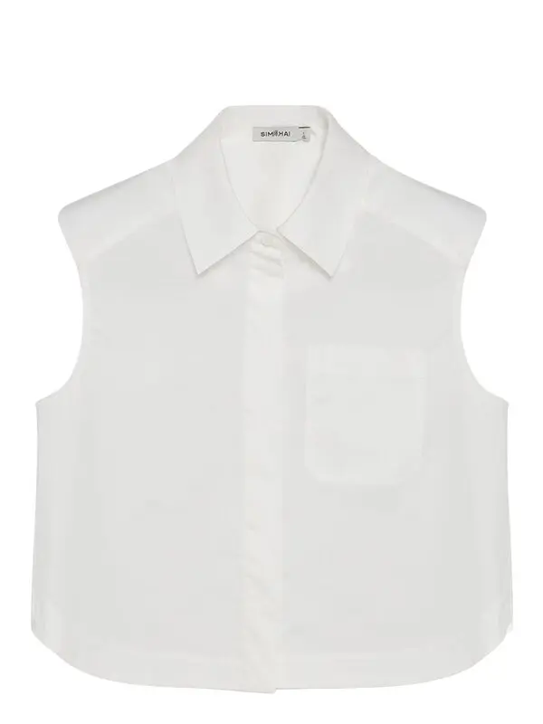 Simkhai Winslow Cropped Shirt - White