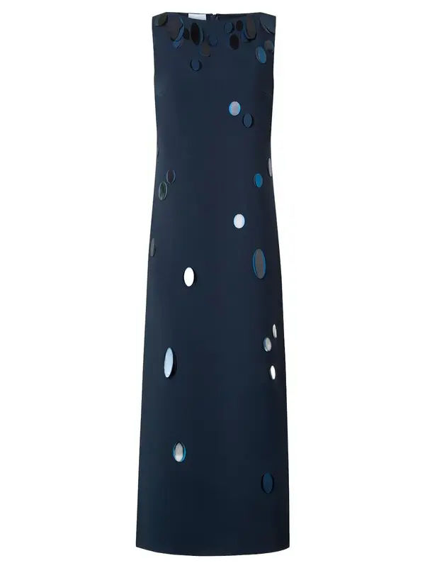 Akris Sequin-embellished Crepe Midi Dress - Navy