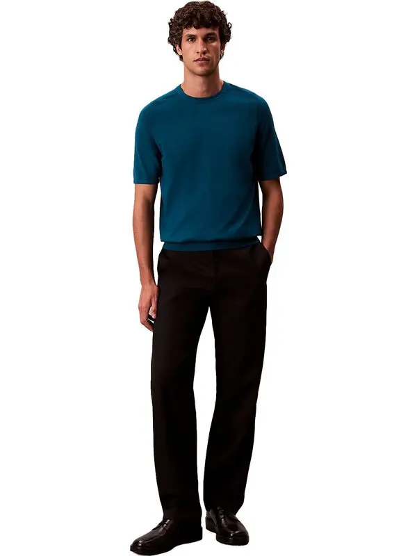 Calvin Klein Tech Knit Crewneck Sweater T-shirt - Deep Sea Teal