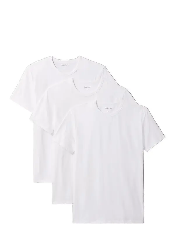 Calvin Klein Cotton Stretch Blend 3-pack Slim Fit Crewneck T-shirt - White