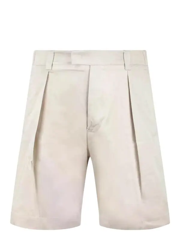 LOW BRAND Pleated Tailored Shorts - White