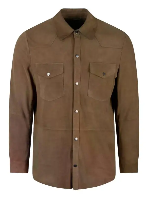 COLAMARINO Suede Shirt - Brown