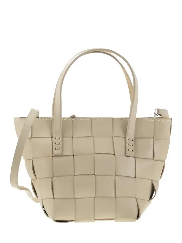 Dragon Diffusion Japan Mini Woven Leather Bag - Pearl