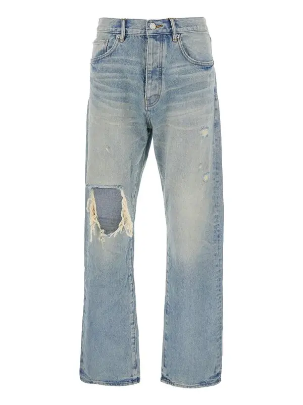 PURPLE BRAND Denim Jeans With Rips - Blue