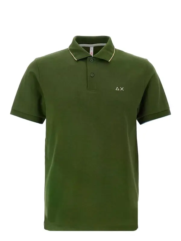 SUN 68 Piqué Polo Shirt - Green