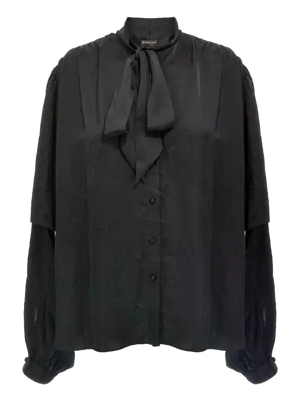 Balenciaga Bow-tie Blouse - Black